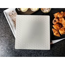 LC546 - White Ceramic square Platter with decor